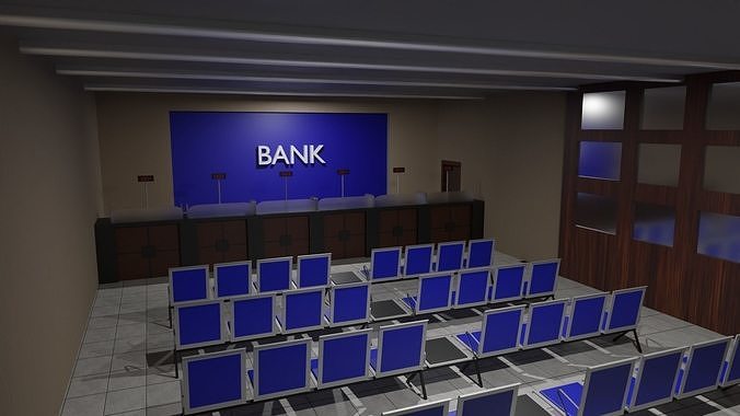 3D model Bank Interior VR / AR / low-poly | CGTrader