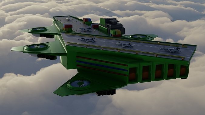 Flying Military Ship 3D model | CGTrader