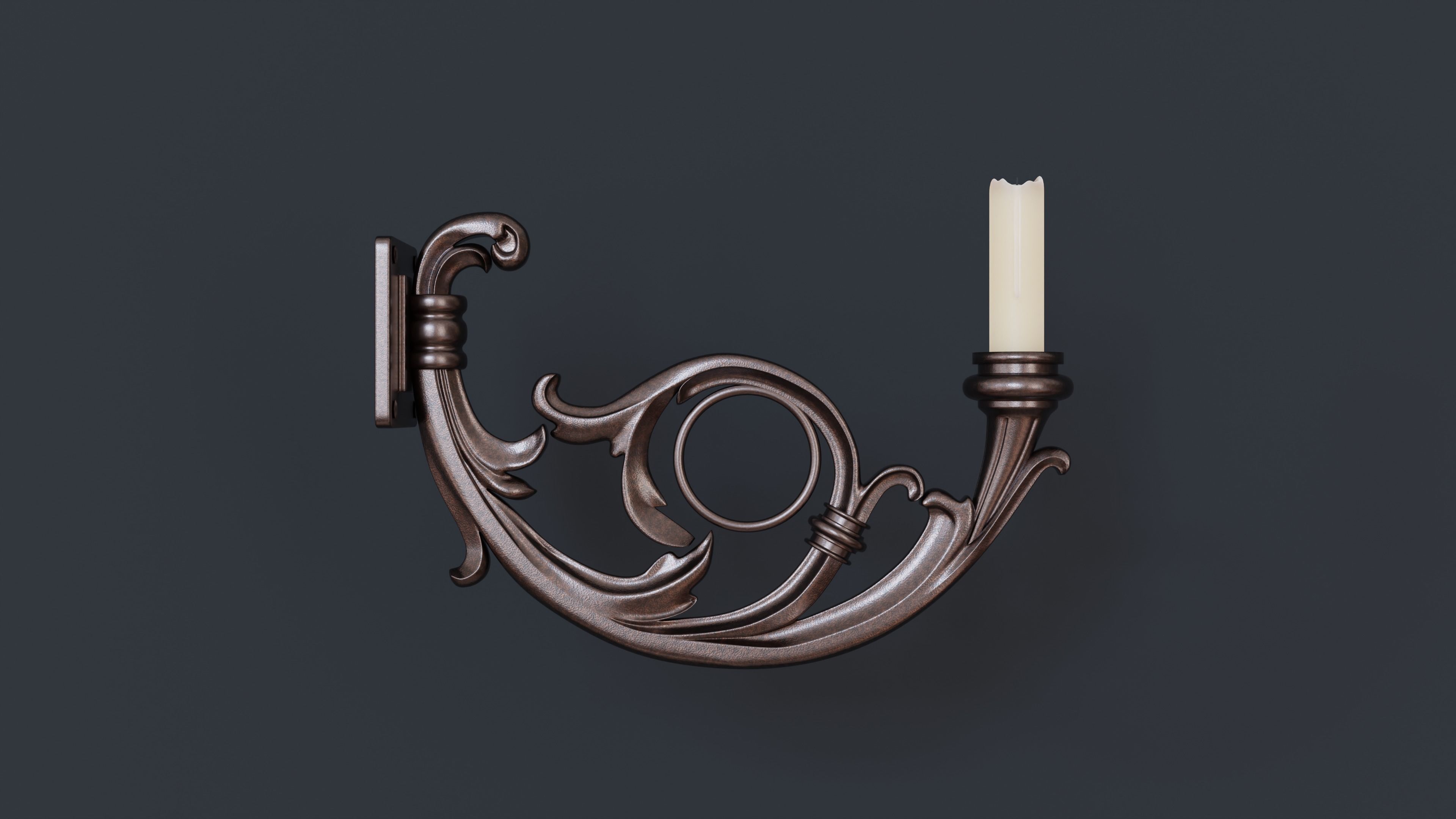 Classic wall candle lamp free VR / AR / low-poly 3D model | CGTrader