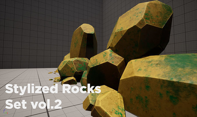 Stylized Rocks Set vol 02 free VR / AR / low-poly 3D model | CGTrader
