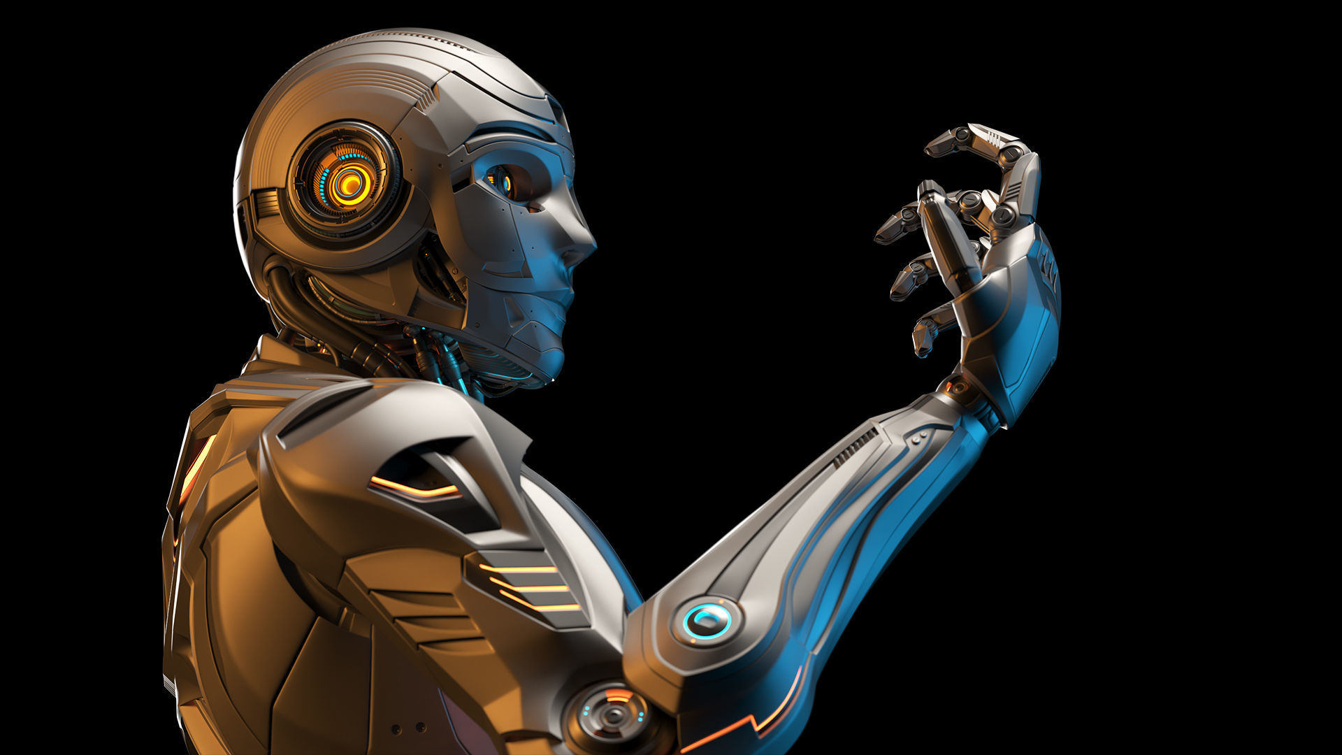 Futuristic Robot Man 3 - Rigged 3D model animated rigged | CGTrader