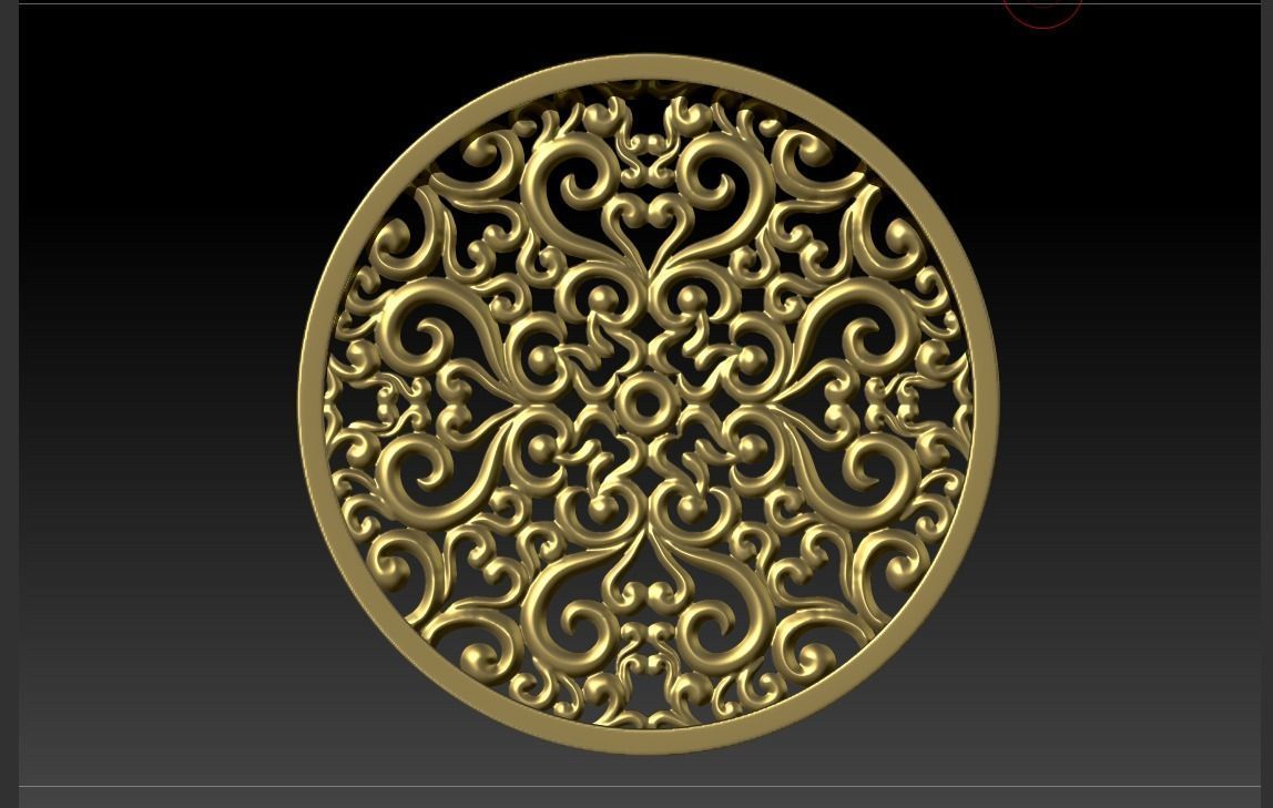 Original circular embossed pattern STL download 3D model 3D printable ...