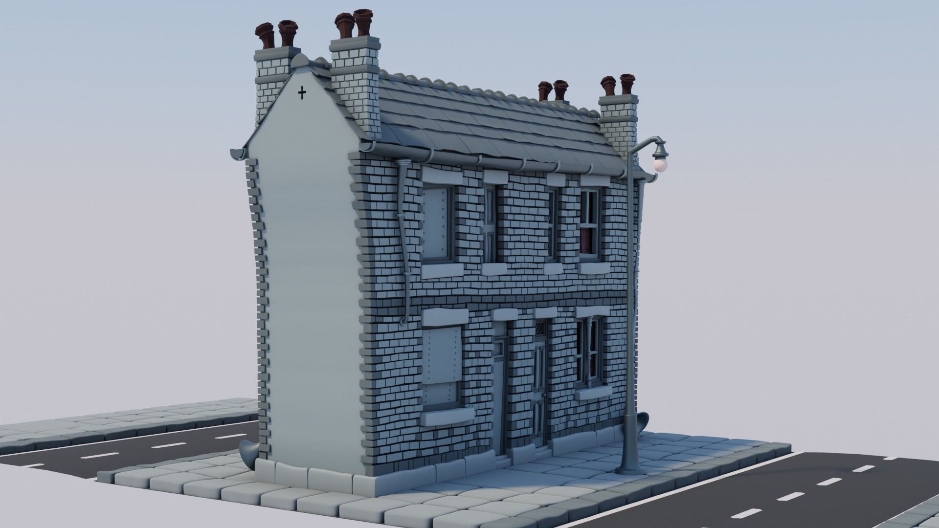 Yorkshire Tenement Cartoon Style 3D model | CGTrader
