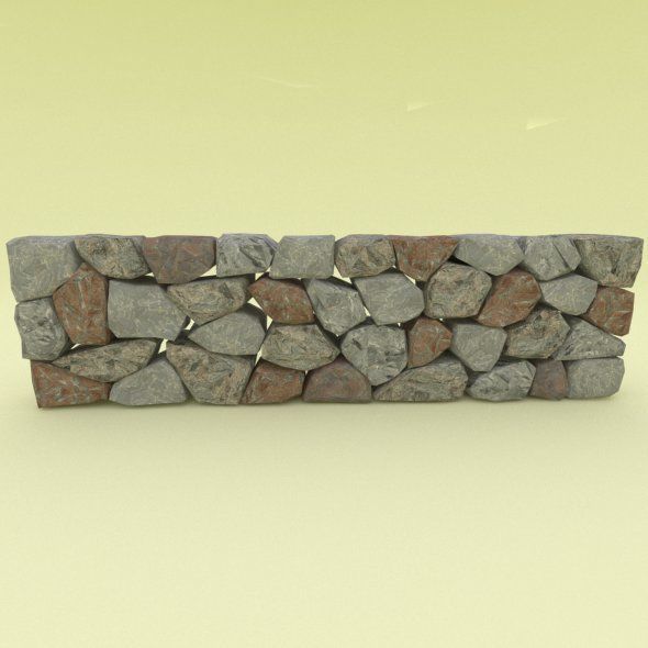 Low Poly Stone Wall Segment 3D model | CGTrader
