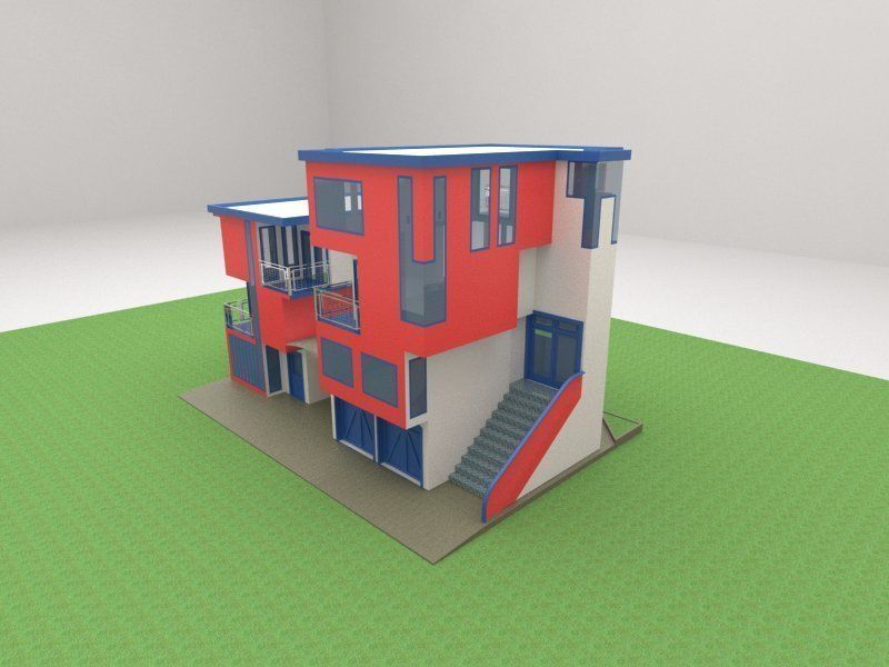 LOW POLY MANSION modern house 3D model | CGTrader