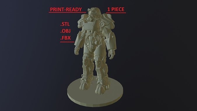 FALLOUT T-45 POWER ARMOR SCULPTURE 3D model | CGTrader
