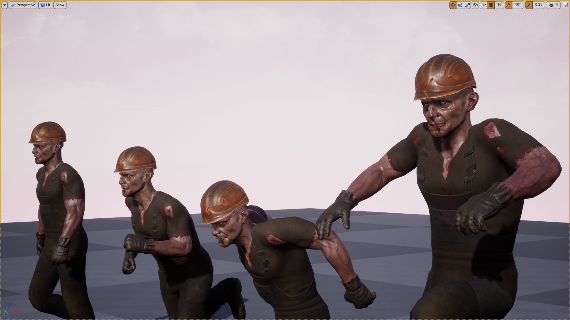 3D model Zombie Worker VR / AR / low-poly rigged | CGTrader