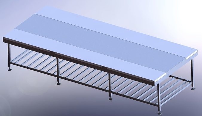 Industrial Stainless Steel Table for Gastronomy 3D model | CGTrader