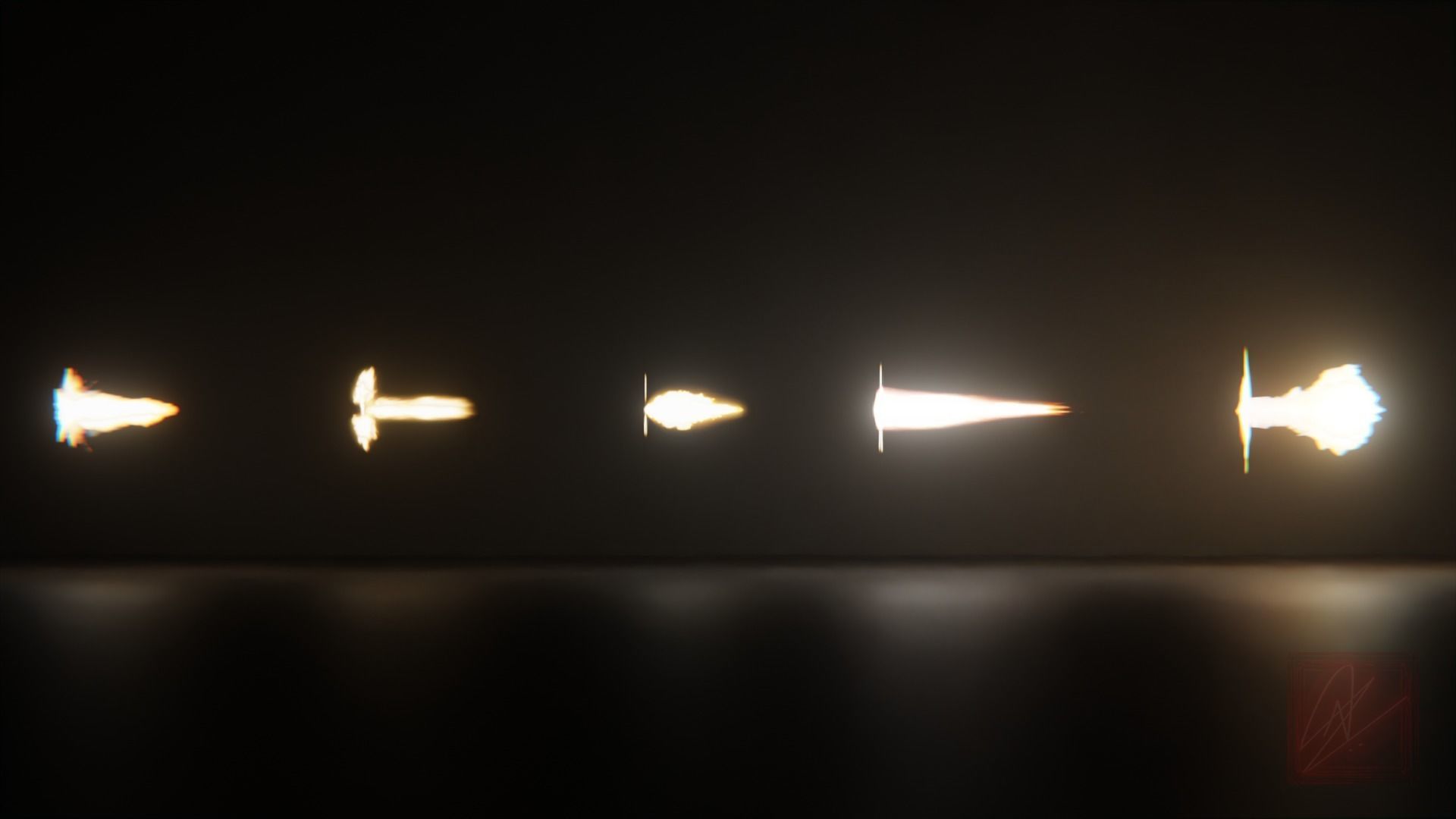 3D model Gun Muzzle Flash Asset Pack Low-poly 3D model VR / AR / low ...