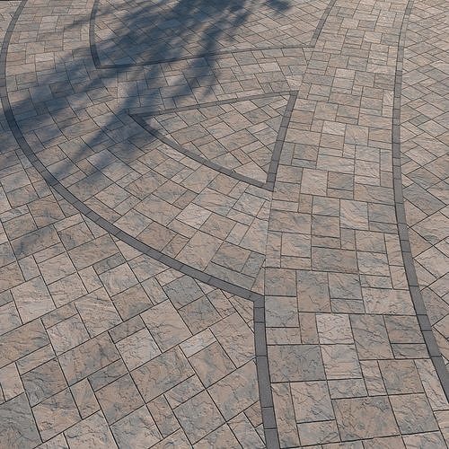 Texture 8K Large Area Natural stone pavers 02 - 6 Variations VR / AR ...