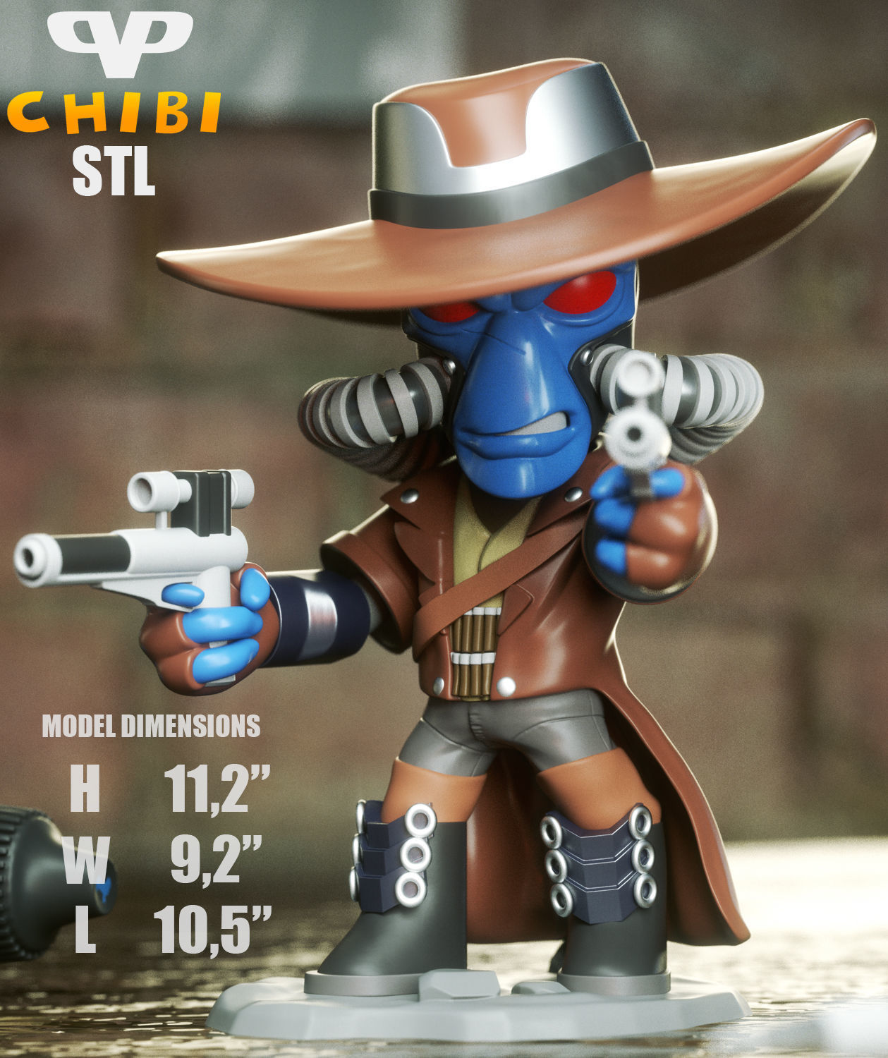 Cad Bane Chibi STL for 3D Printing ChibiSTL 3DXM 3D model 3D printable ...