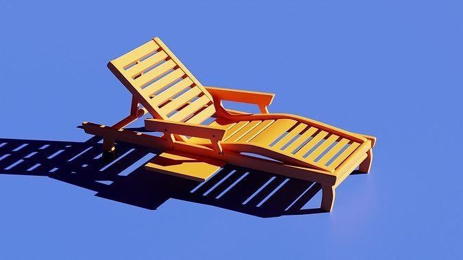 Swimming Pool Chair or Beach Chair Stylized Cartoon 3D model | CGTrader