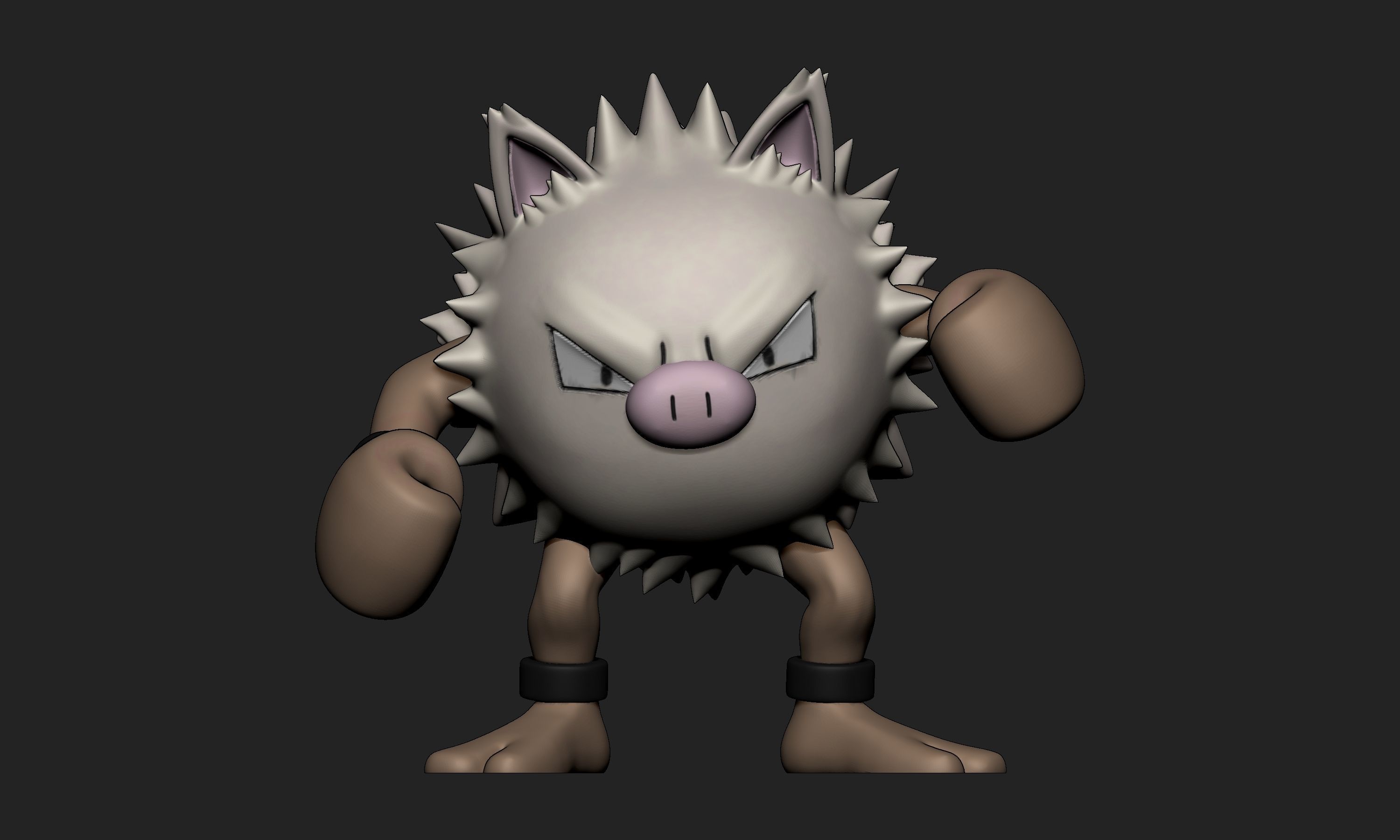 Pokemon - Mankey and Primeape with 2 poses each 3D model 3D printable ...