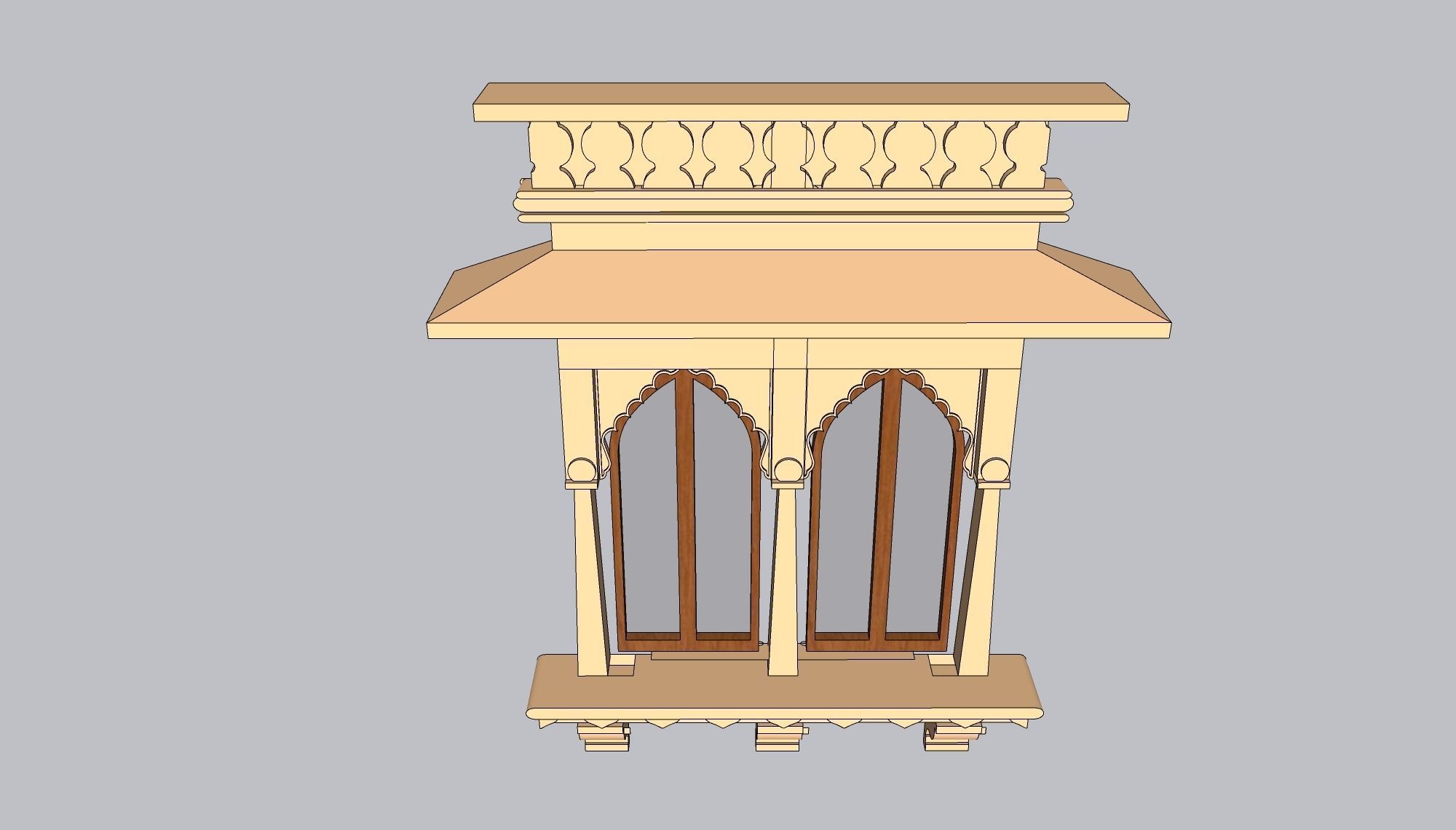 3D model indian jodhpuri stone jharokha window 3d modal VR / AR / low ...