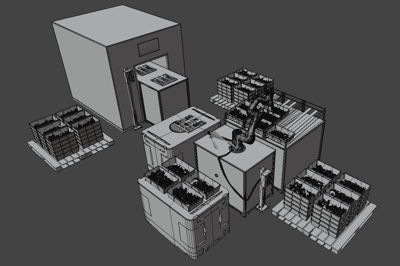 3D model Industrial Packing Machine Collection VR / AR / low-poly ...