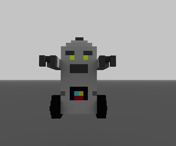 3D model Simple voxel 3D robot VR / AR / low-poly | CGTrader