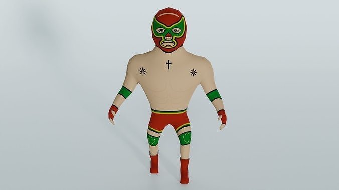 3D model Cartoon Wrestling Character 02 Rigged VR / AR / low-poly ...
