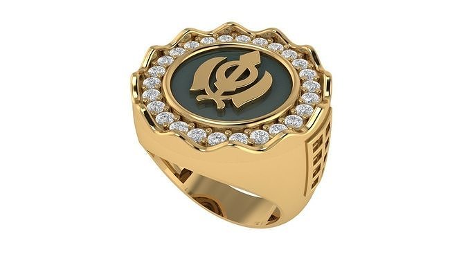 Khanda Ring 3D model 3D printable | CGTrader