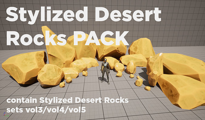 3D model Stylized Desert Rocks PACK vol 07 VR / AR / low-poly | CGTrader