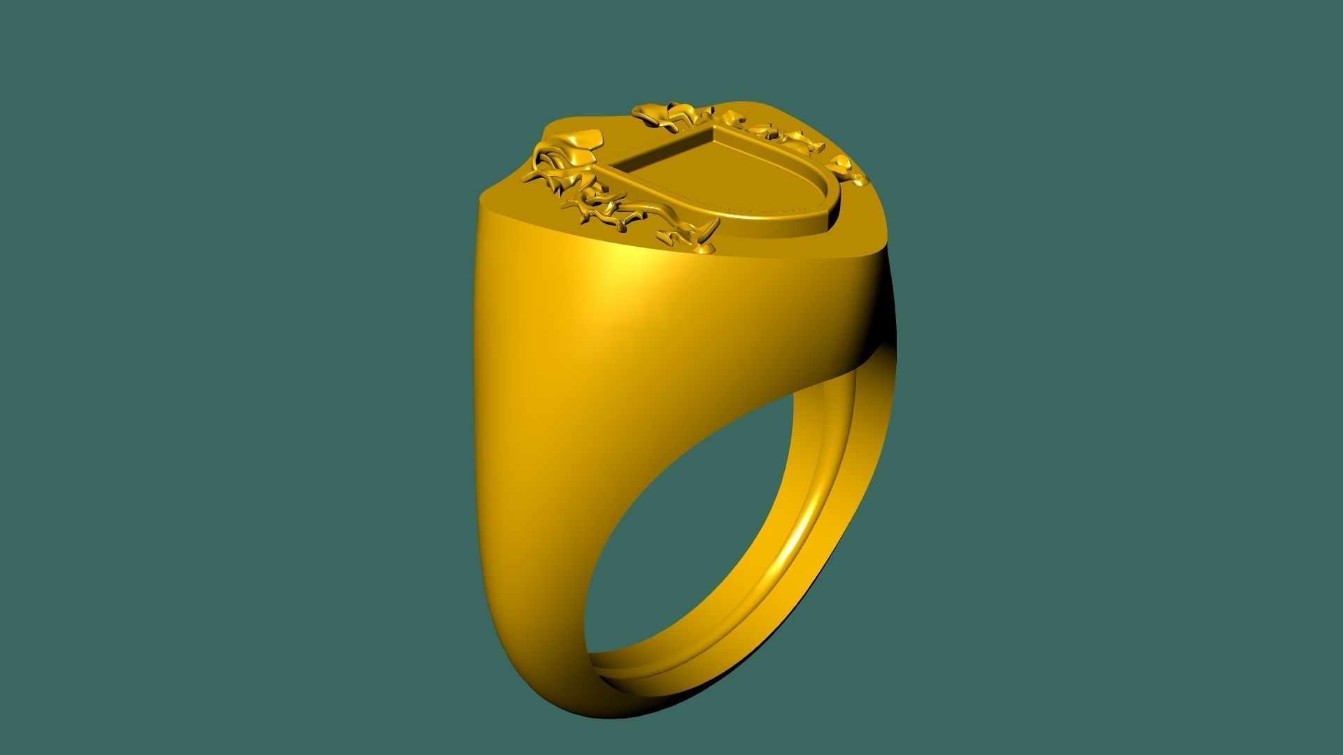 heraldry signet ring stl verified 3D model 3D printable | CGTrader
