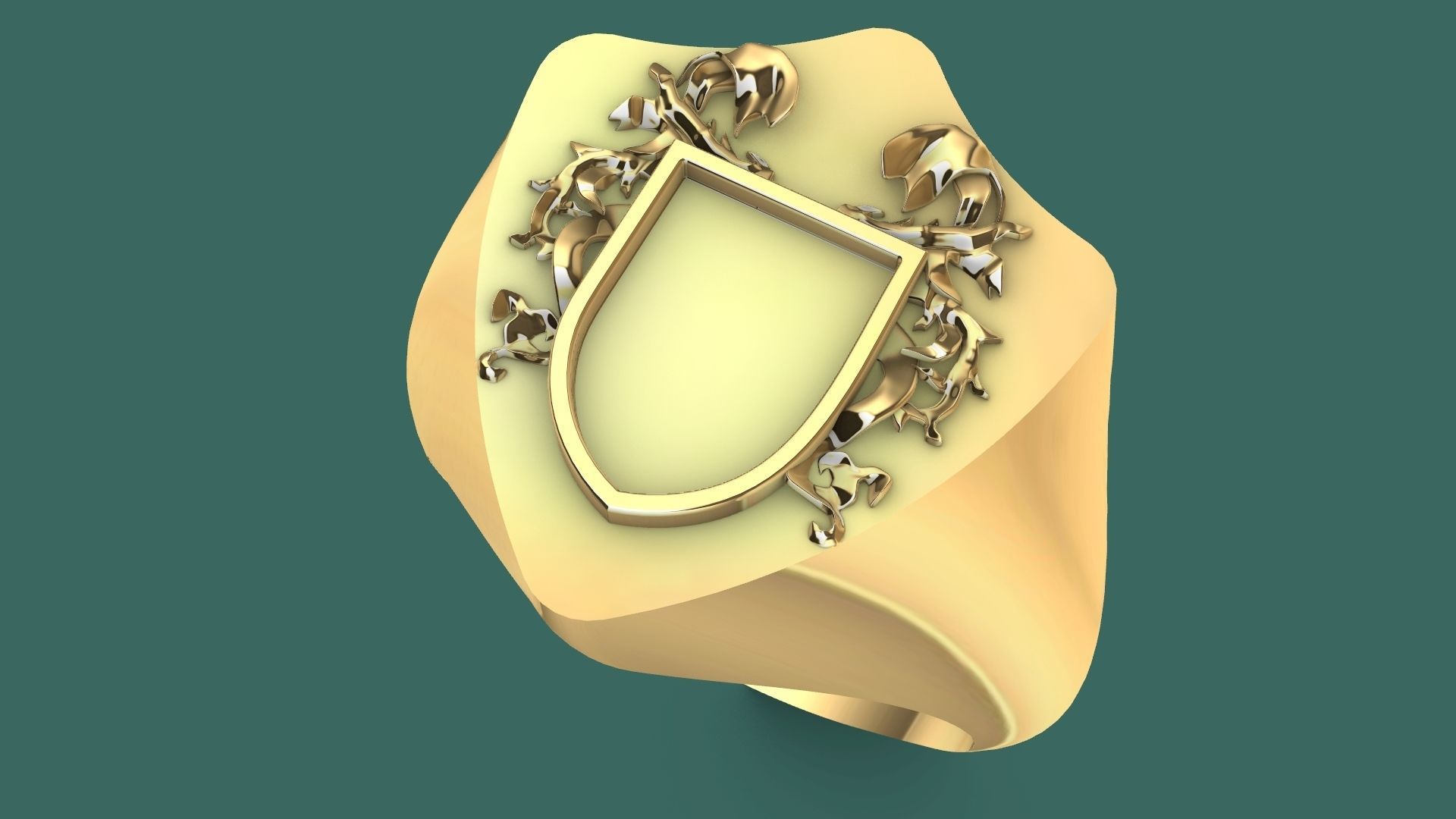 heraldry signet ring stl verified 3D model 3D printable | CGTrader