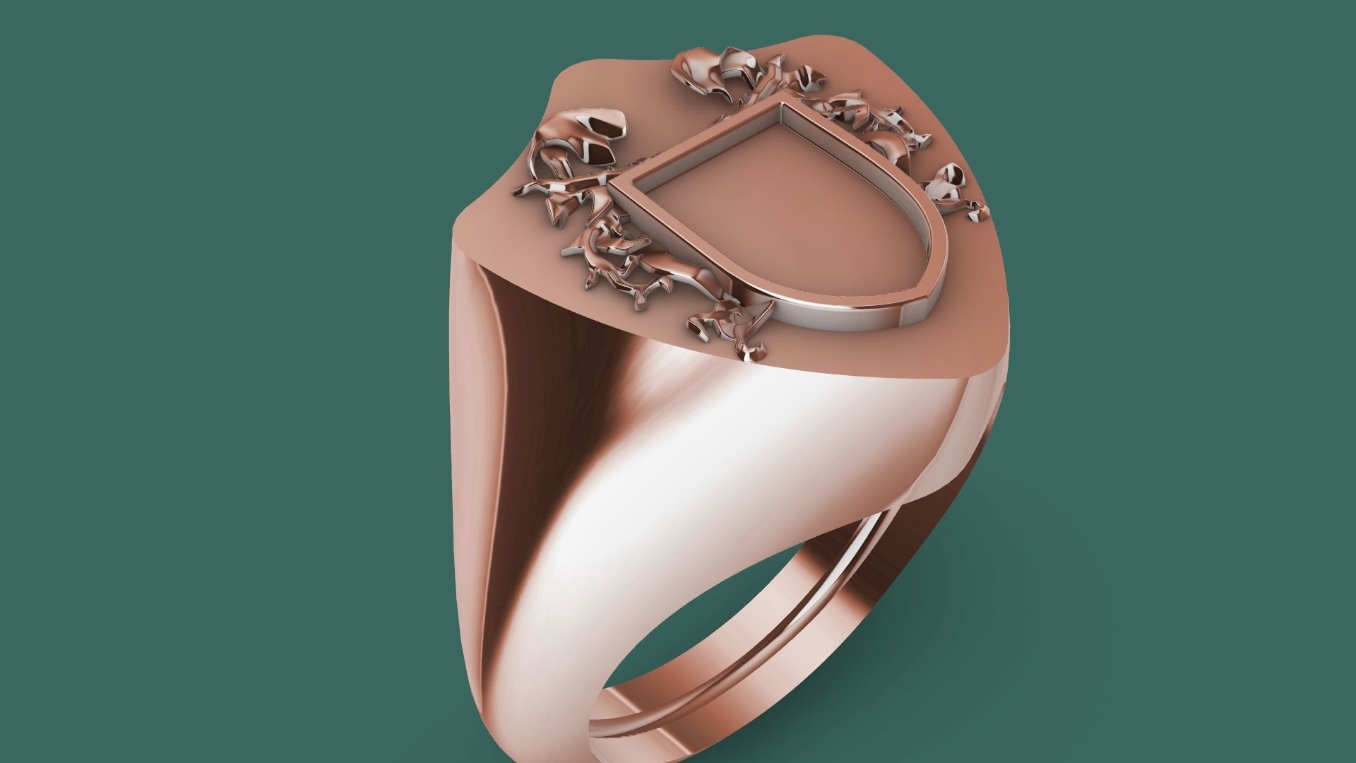 heraldry signet ring stl verified 3D model 3D printable | CGTrader