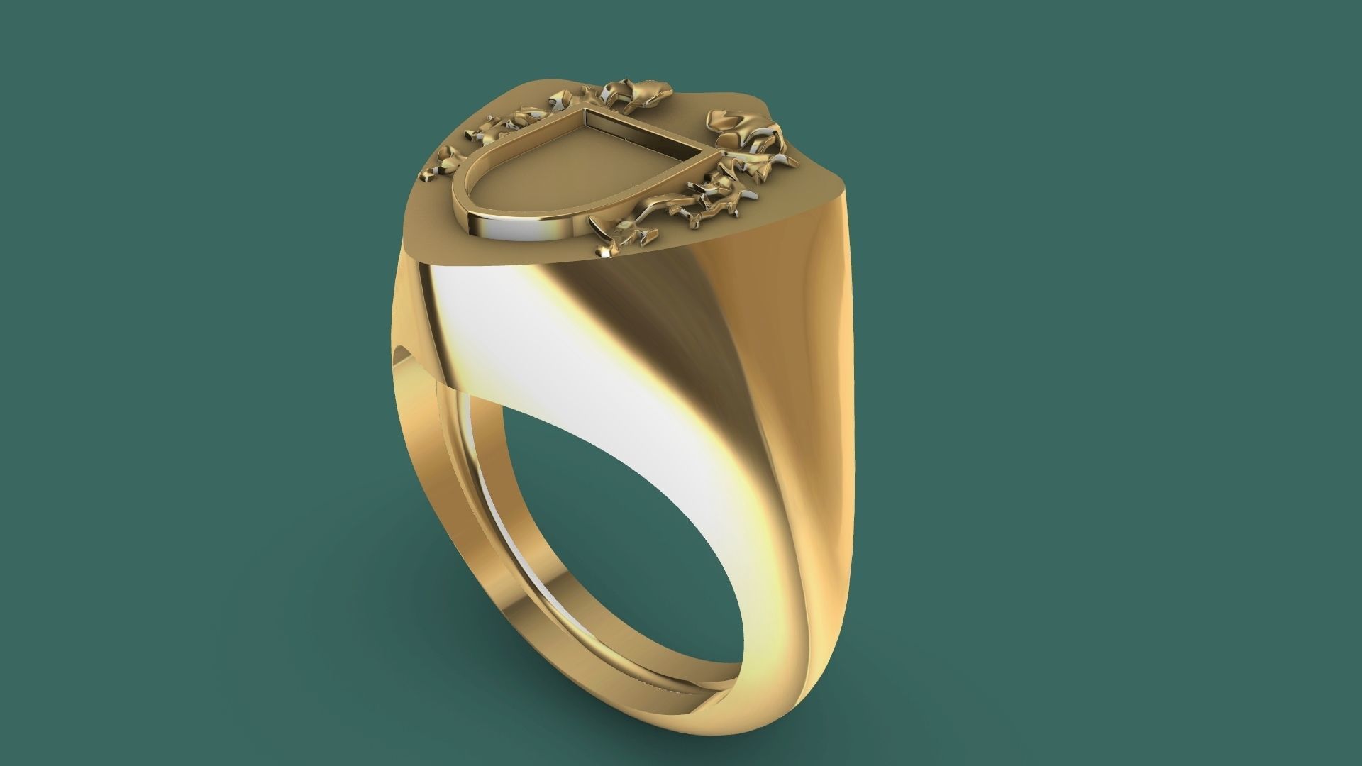 heraldry signet ring stl verified 3D model 3D printable | CGTrader