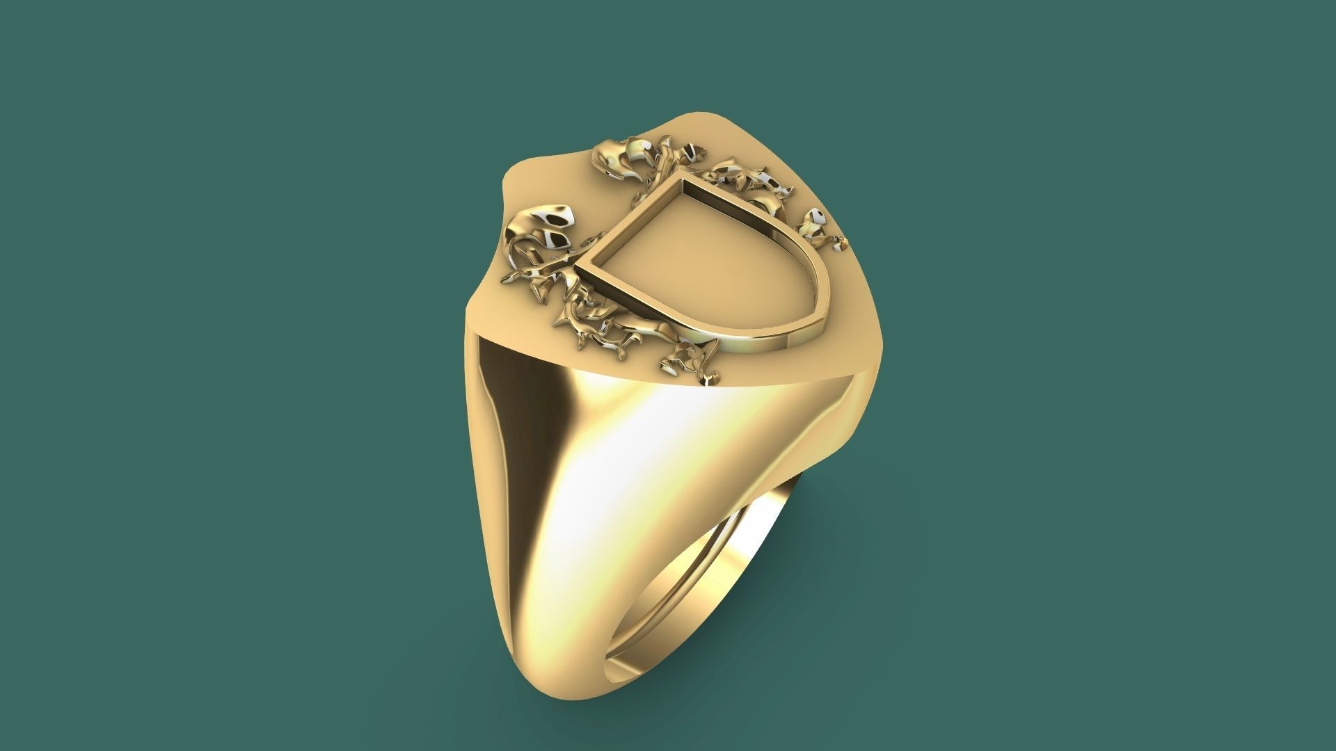 heraldry signet ring stl verified 3D model 3D printable | CGTrader