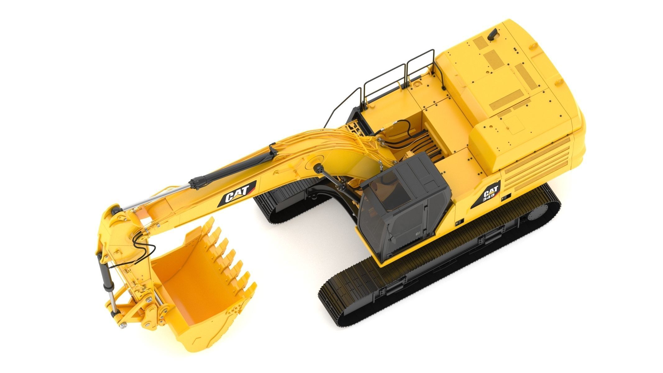 CAT 349 Hydraulic Excavator 3D model | CGTrader