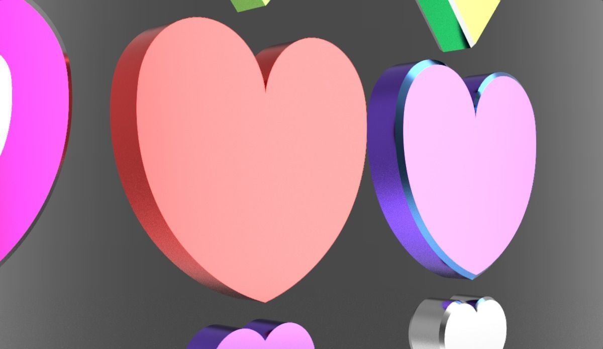 Hart shapes 3D model rigged | CGTrader