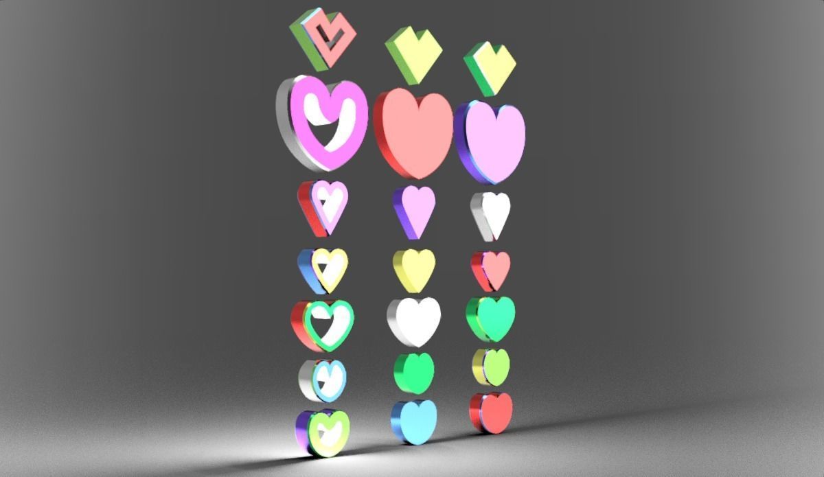 Hart shapes 3D model rigged | CGTrader