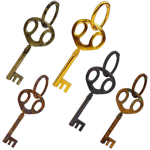 Antique Key old 3d model 3D model | CGTrader