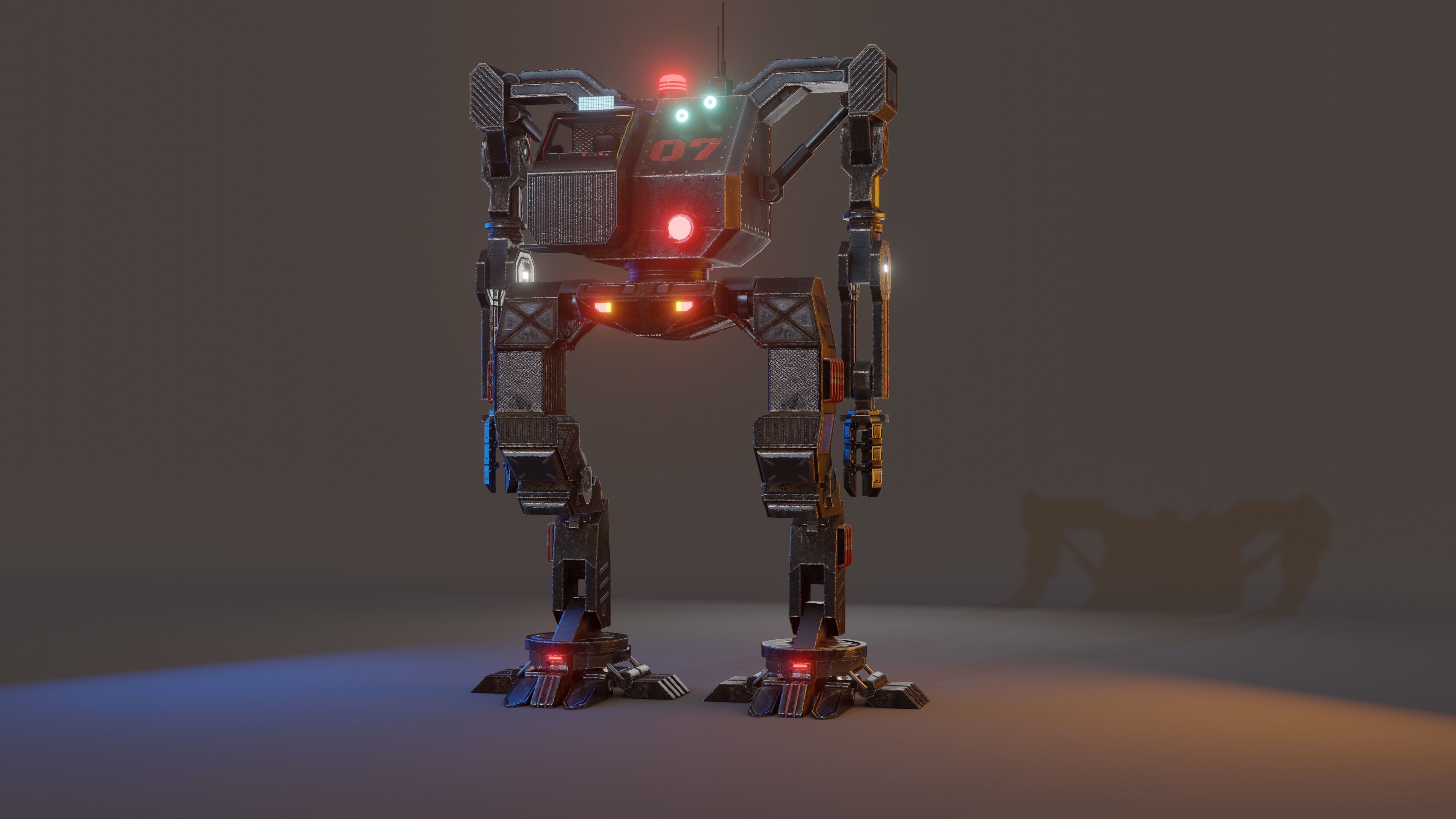3D model Cyberpunk mech VR / AR / low-poly | CGTrader