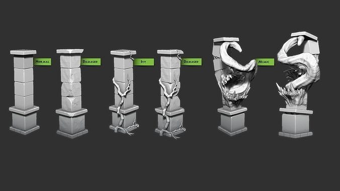 Stone Pillar Mimic Package 3D model 3D printable | CGTrader