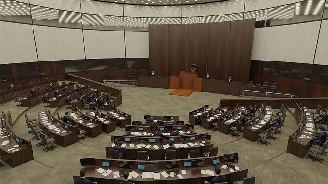 3D model VR Conference Hall Council Parliament Control Room VR / AR ...