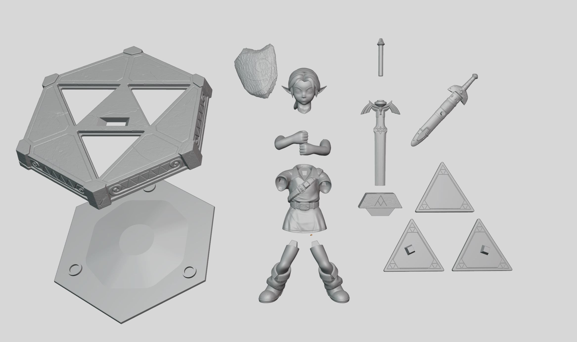 Zelda Ocarina Of Time Young Link - 3D PRINTABLE STATUE 3D model 3D ...