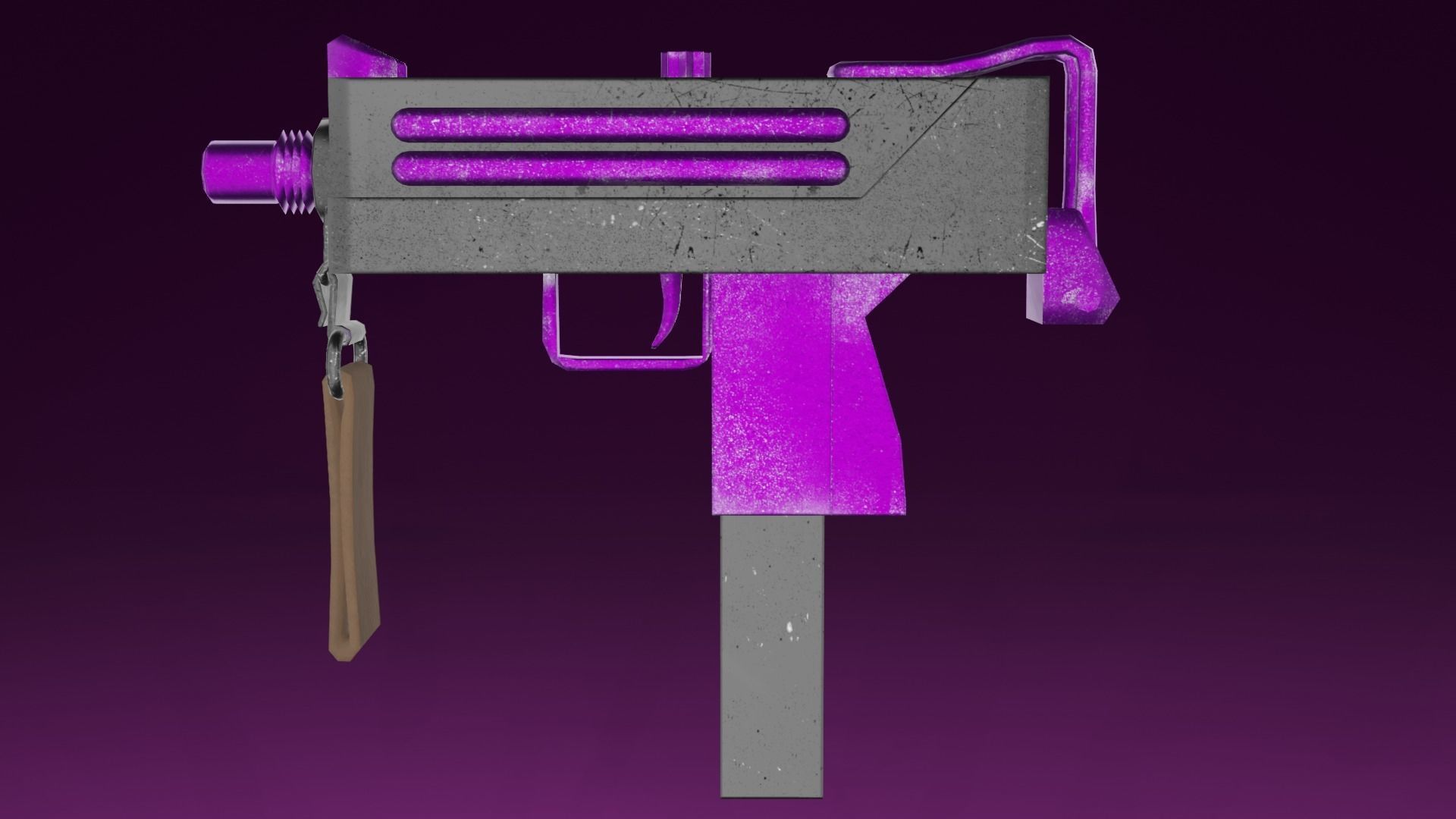 3D model Three stylized Mac-10 PBR game ready Low-poly 3D models VR ...