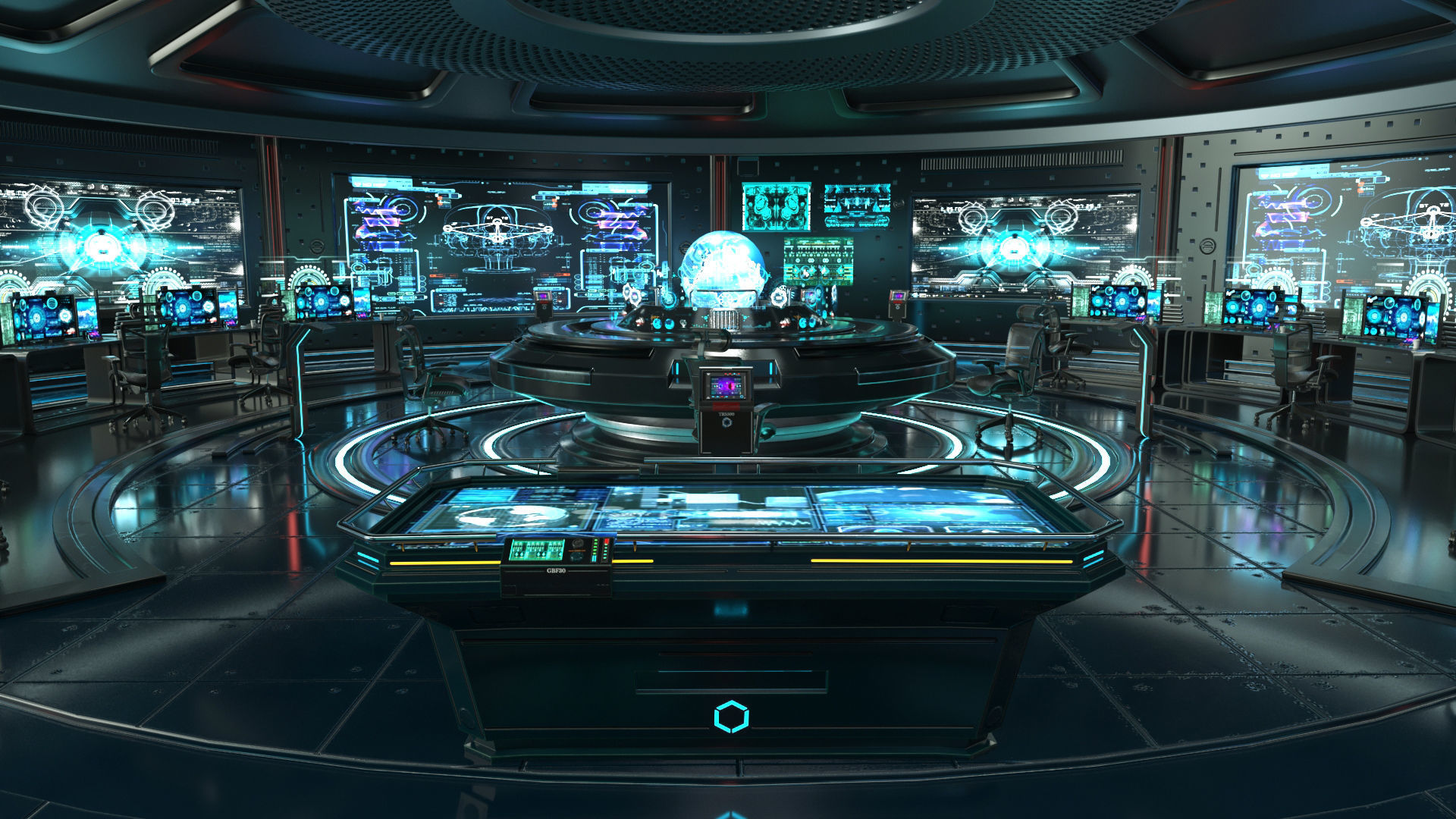 Sci Fi Interior Station 3D model | CGTrader