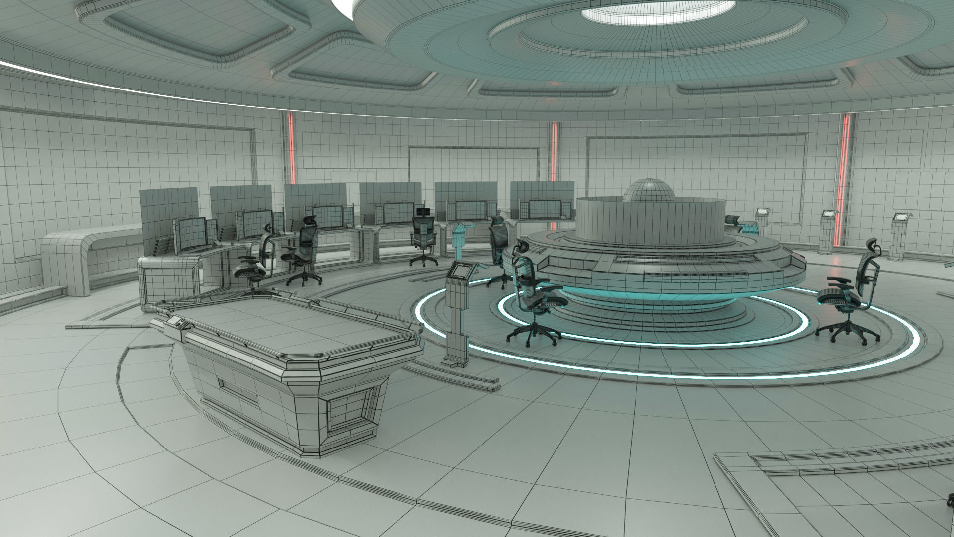 Sci Fi Interior Station 3D model | CGTrader