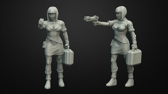 SCI-FI Miniature women soldier-Model 21 3D model 3D printable | CGTrader