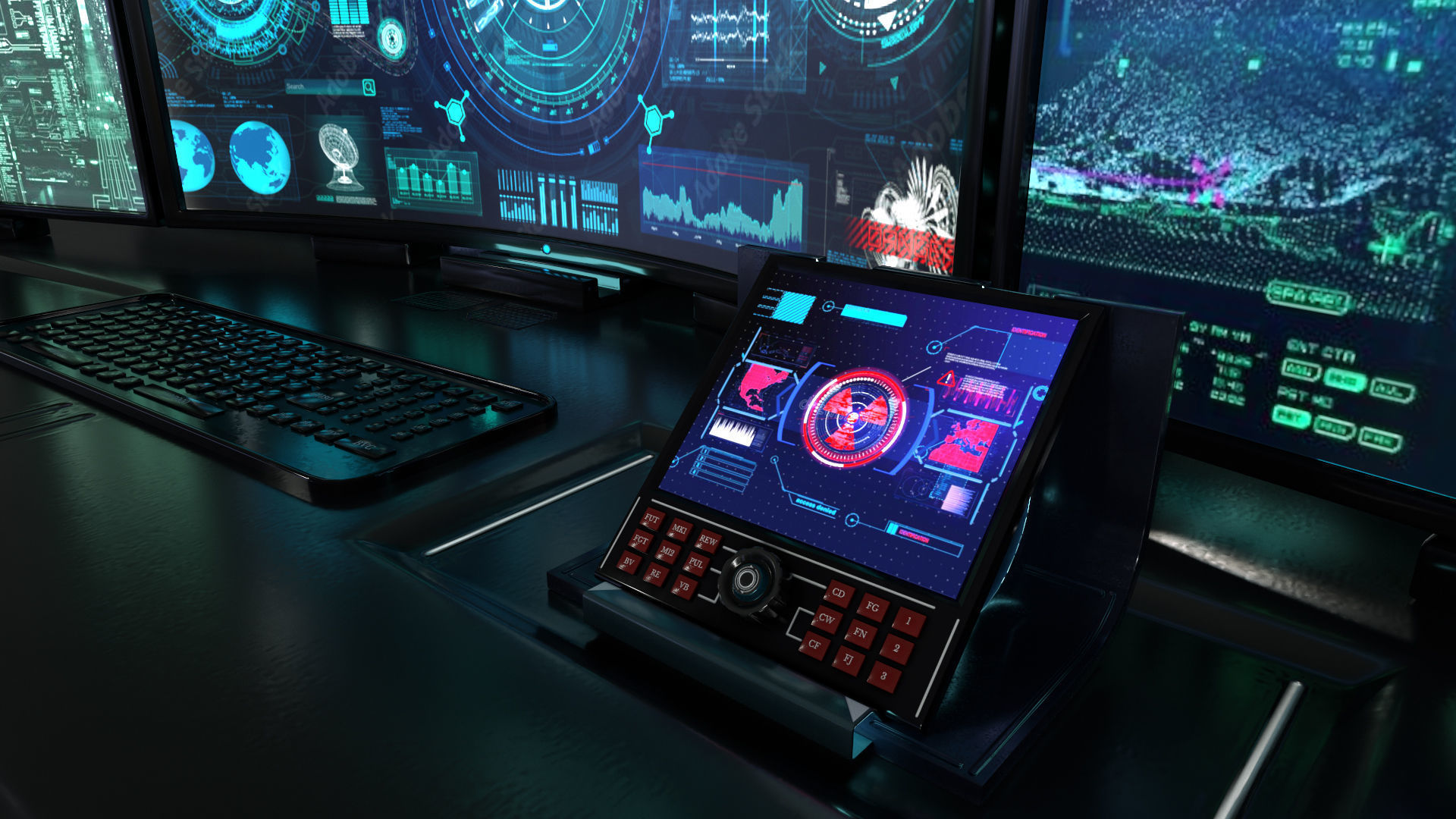 Control panel desk 3D model | CGTrader