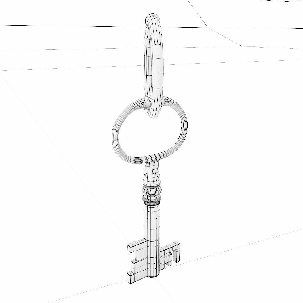 Antique old key 3d model 3D model | CGTrader