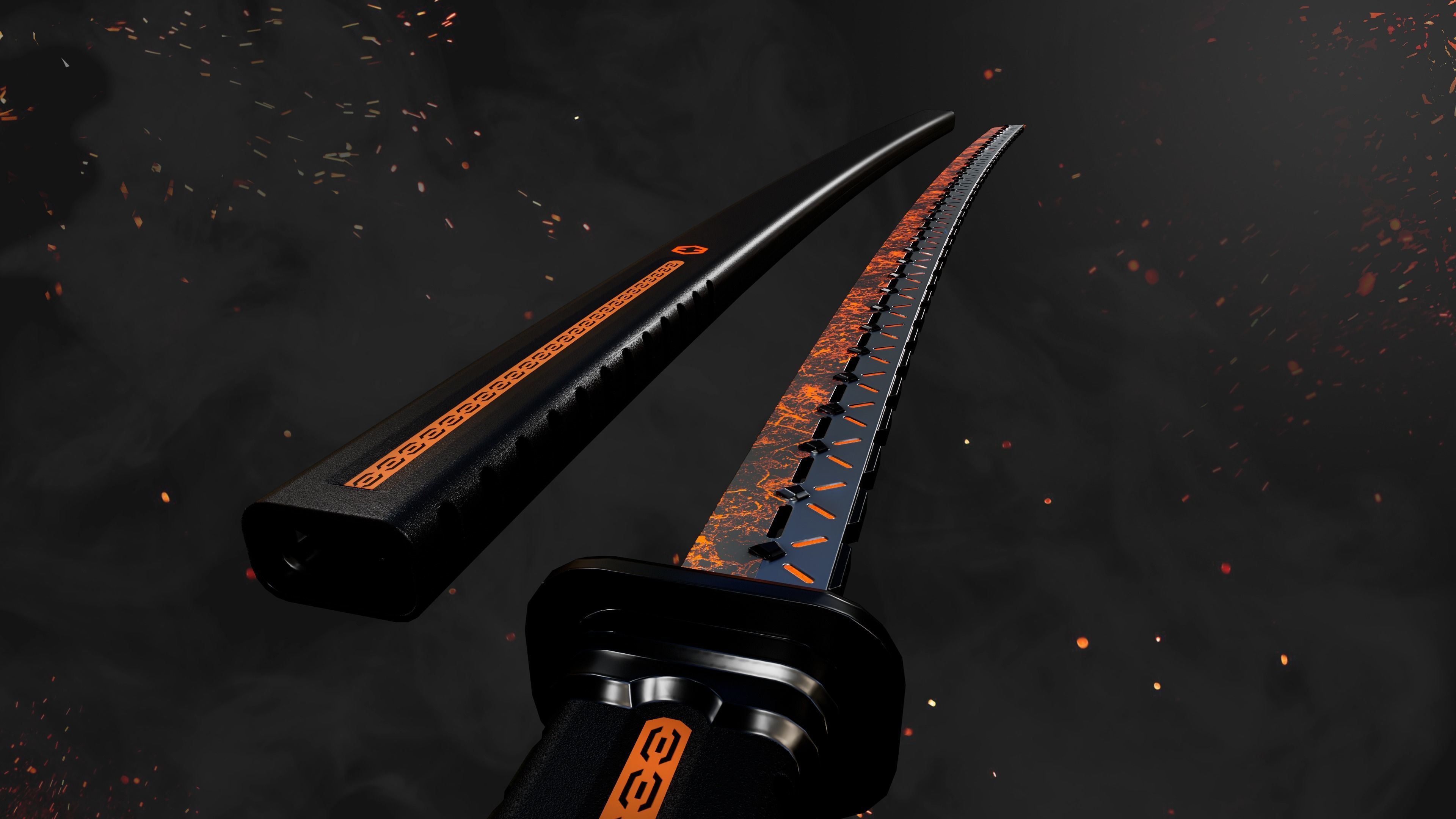 3D model Future Sci-Fi Katana Sword Game-Ready VR / AR / low-poly ...