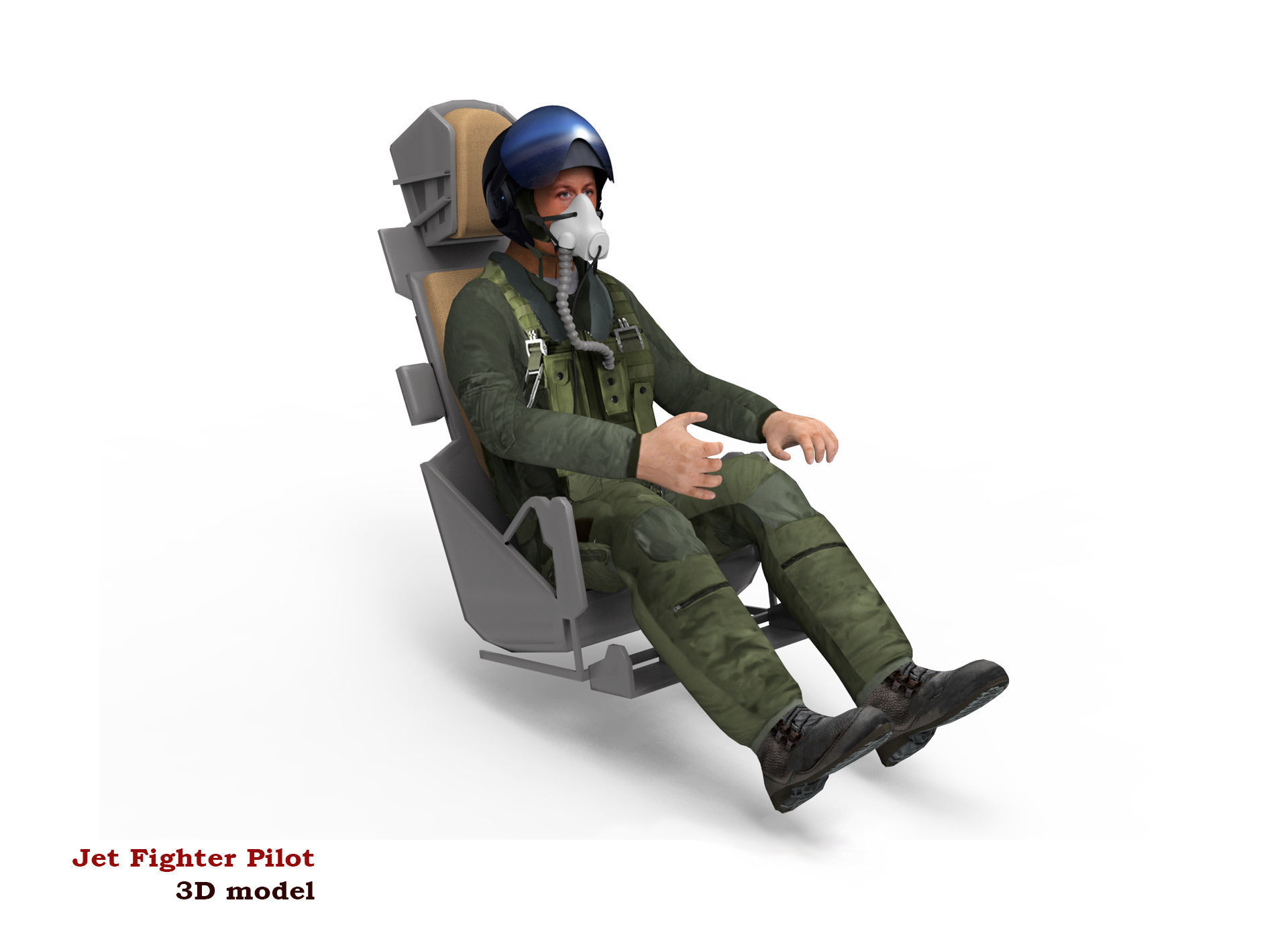 Jet Fighter Pilot 3D model | CGTrader