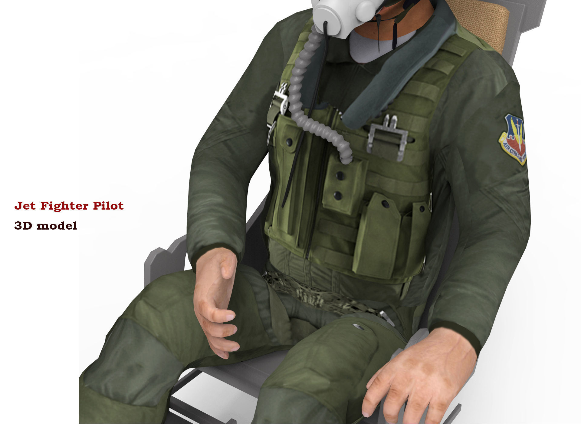 Jet Fighter Pilot 3D model | CGTrader
