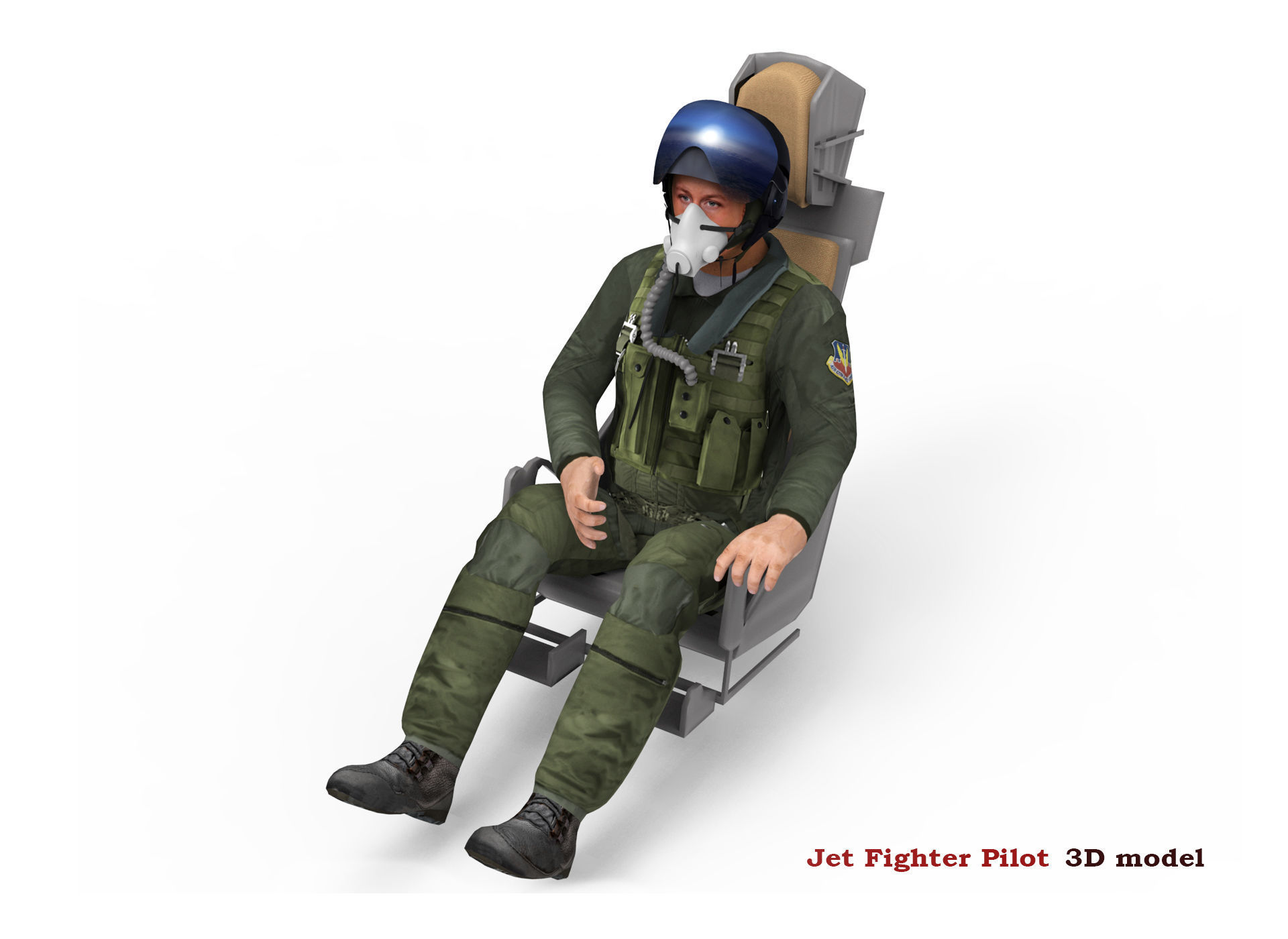 Jet Fighter Pilot 3D model | CGTrader