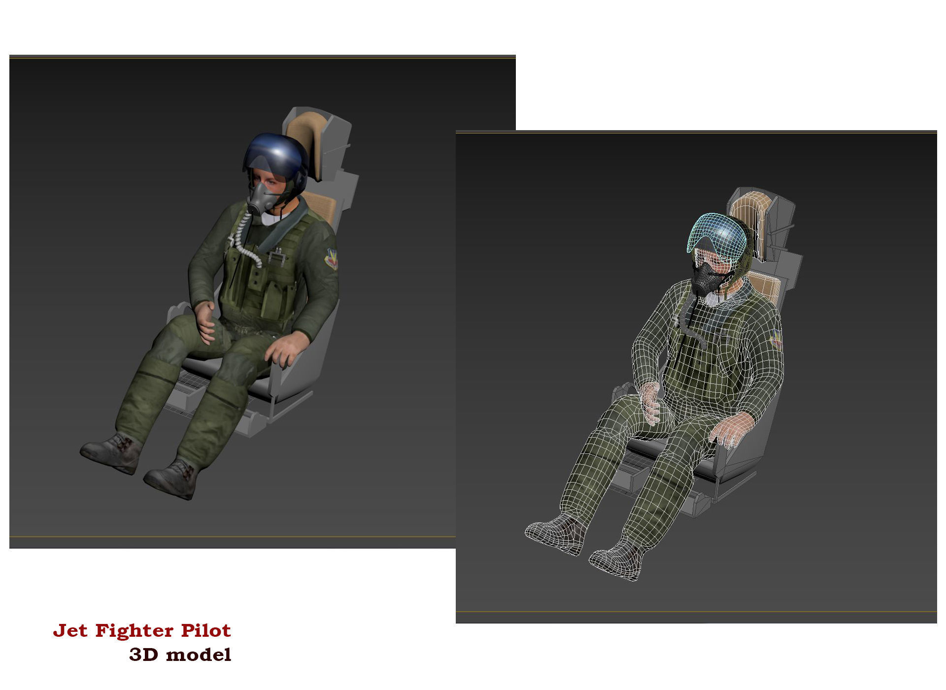 Jet Fighter Pilot 3D model | CGTrader