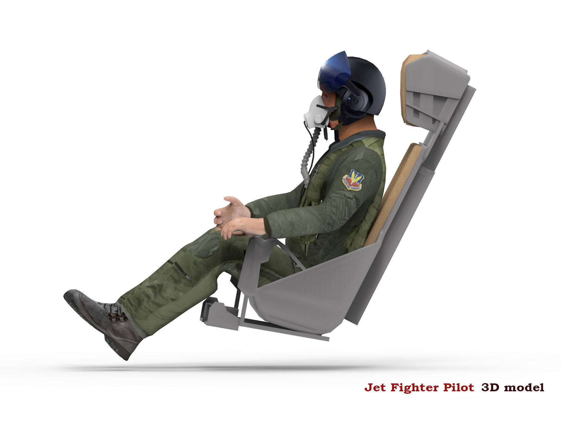 Jet Fighter Pilot 3D model | CGTrader
