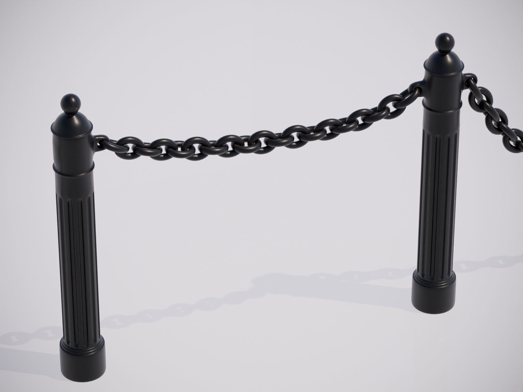 STREET BOLLARD WITH CHAIN LINK 3D model | CGTrader
