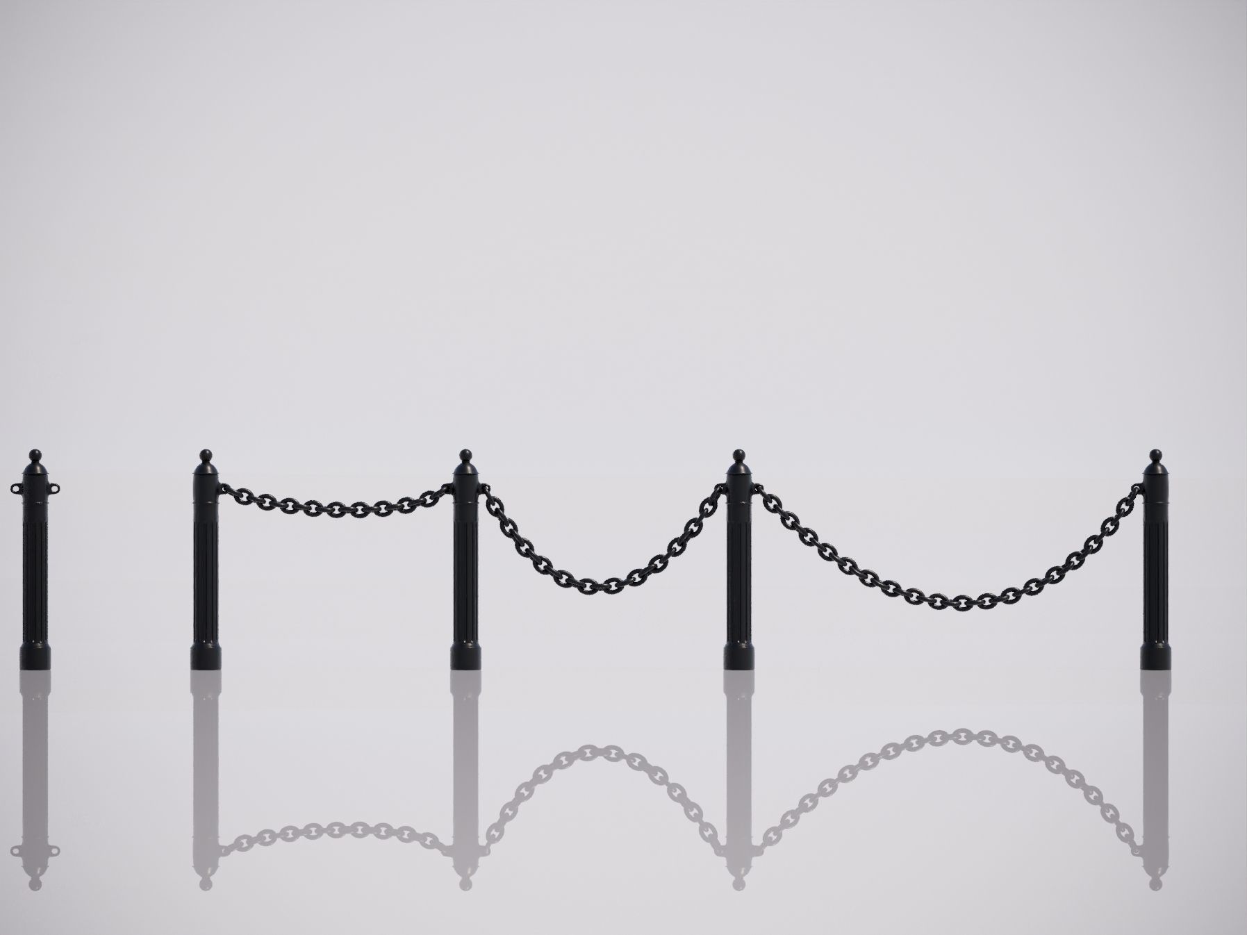 STREET BOLLARD WITH CHAIN LINK 3D model | CGTrader